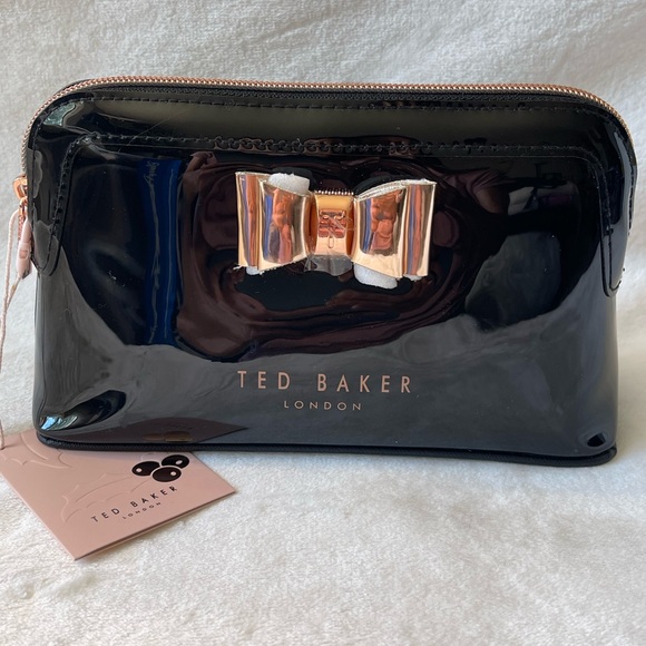 Ted Baker London | Bags | Ted Baker Makeup Bag In Black Rose Gold Color ...